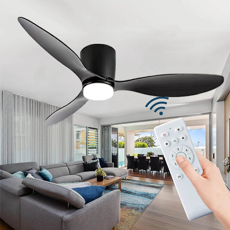 GEJIESE Nordic Ceiling Fan With Light Modern Low Floor Electronic fan ...