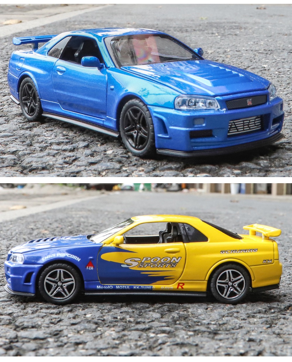 1:32 Scale Nissan GTR R34 Alloy Car Model Diecast Car Sound Light Car ...
