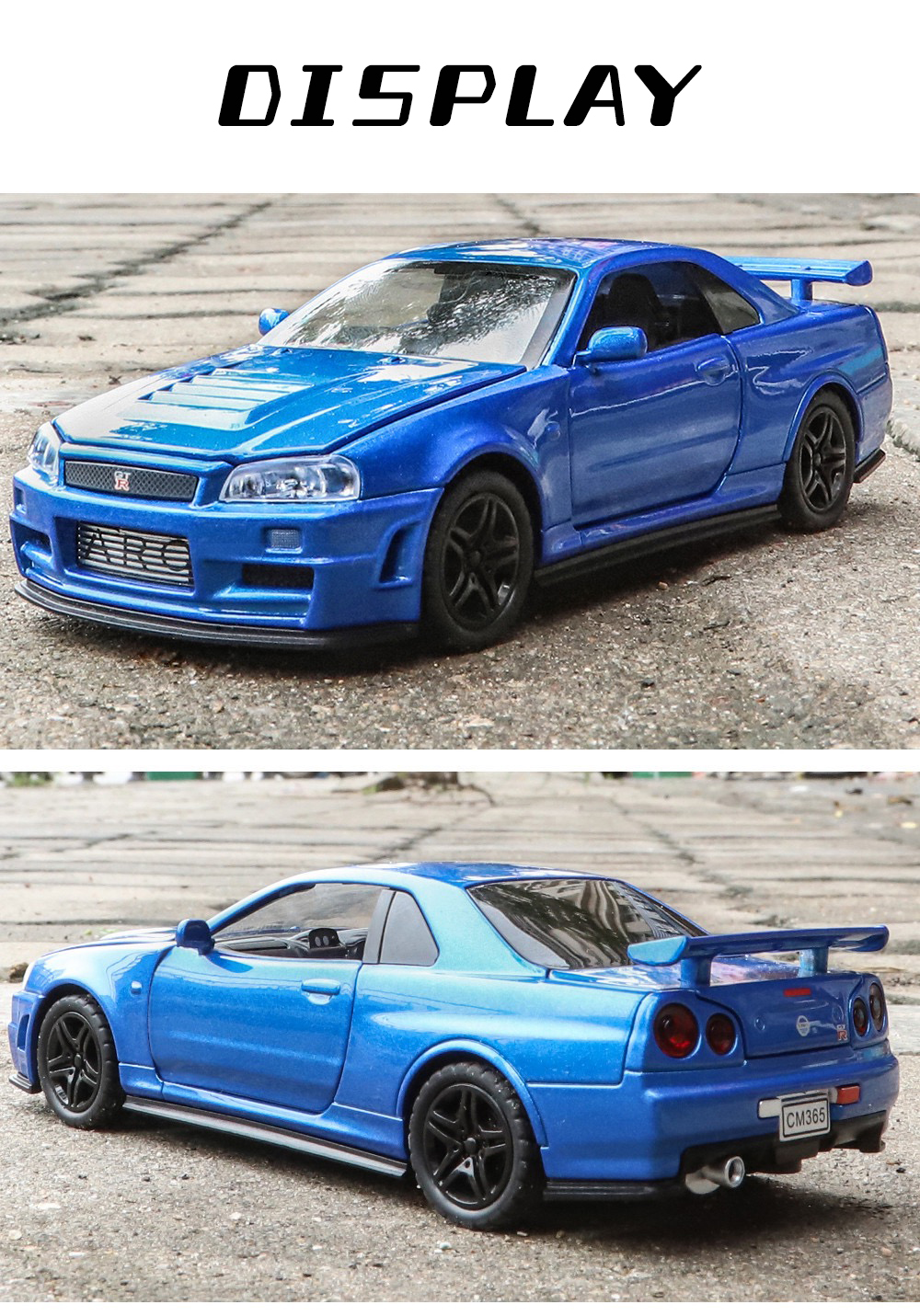 1:32 Scale Nissan GTR R34 Alloy Car Model Diecast Car Sound Light Car ...