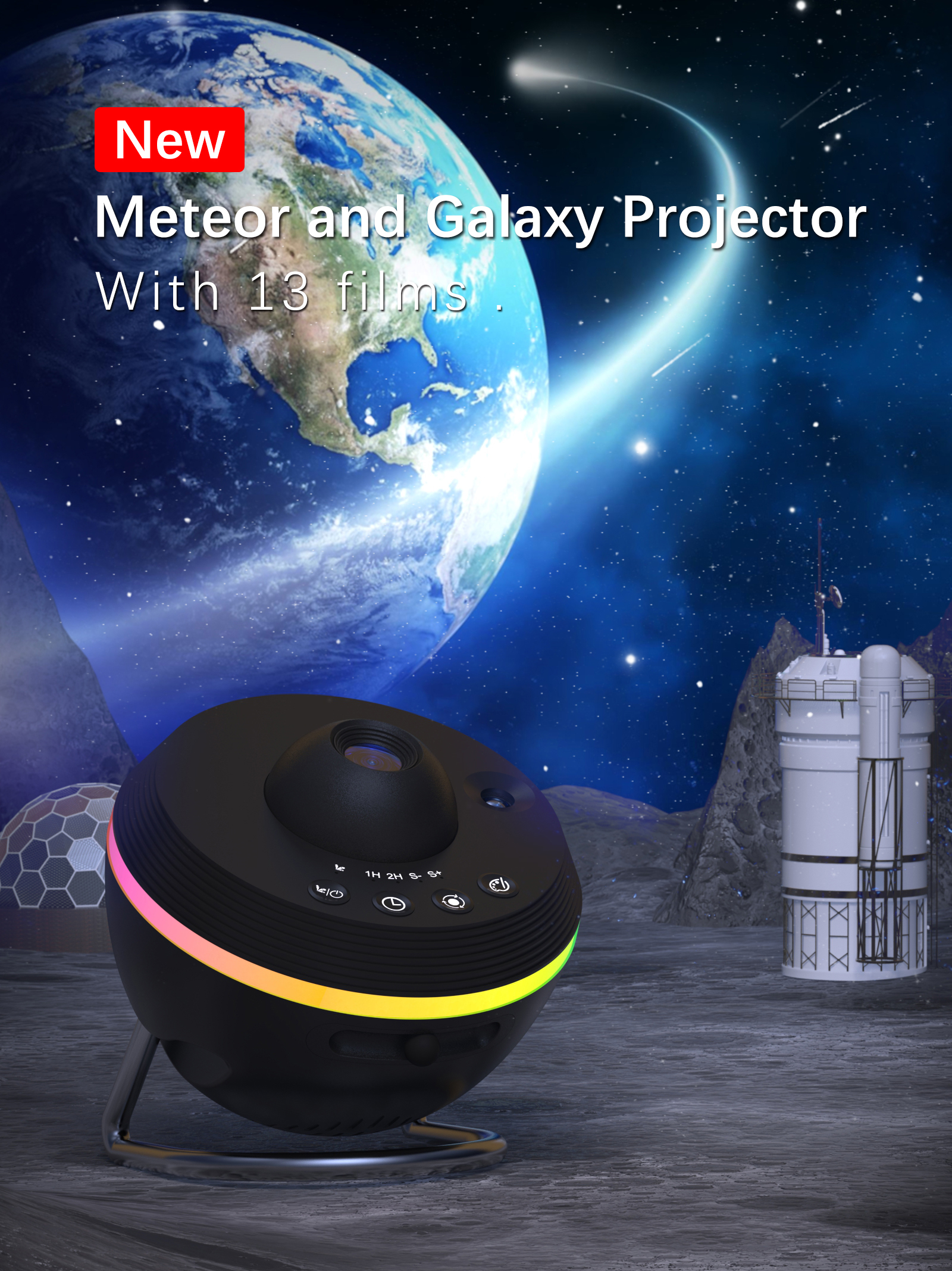 13pcs Star Sky Projector LED Bedroom Night Light Galaxy Meteor ...