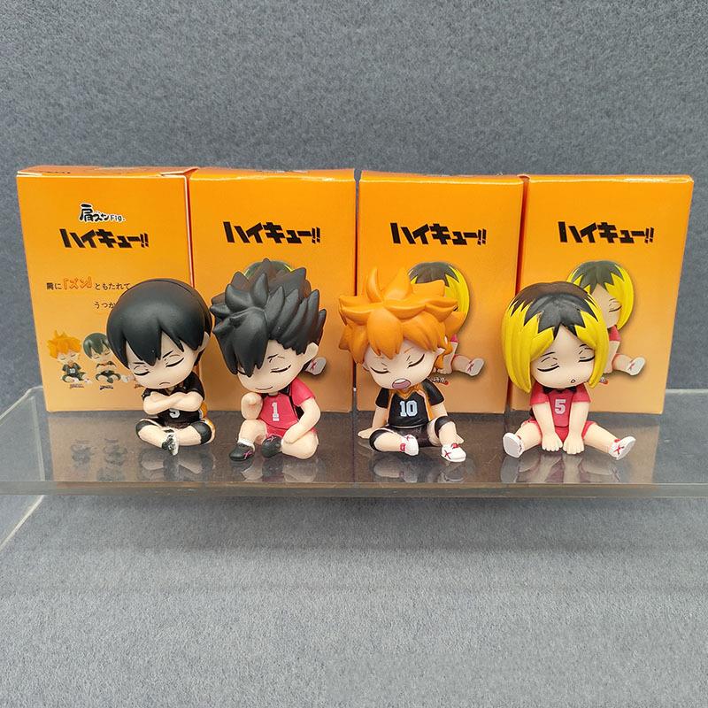 4Pcs/Set Haikyuu Sleep Sit Ver. Figure Hinata Shoyo Tobio Kageyama ...