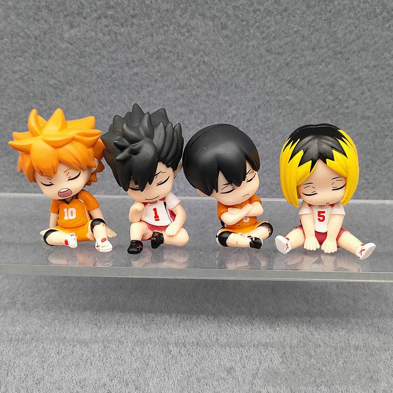4Pcs/Set Haikyuu Sleep Sit Ver. Figure Hinata Shoyo Tobio Kageyama ...