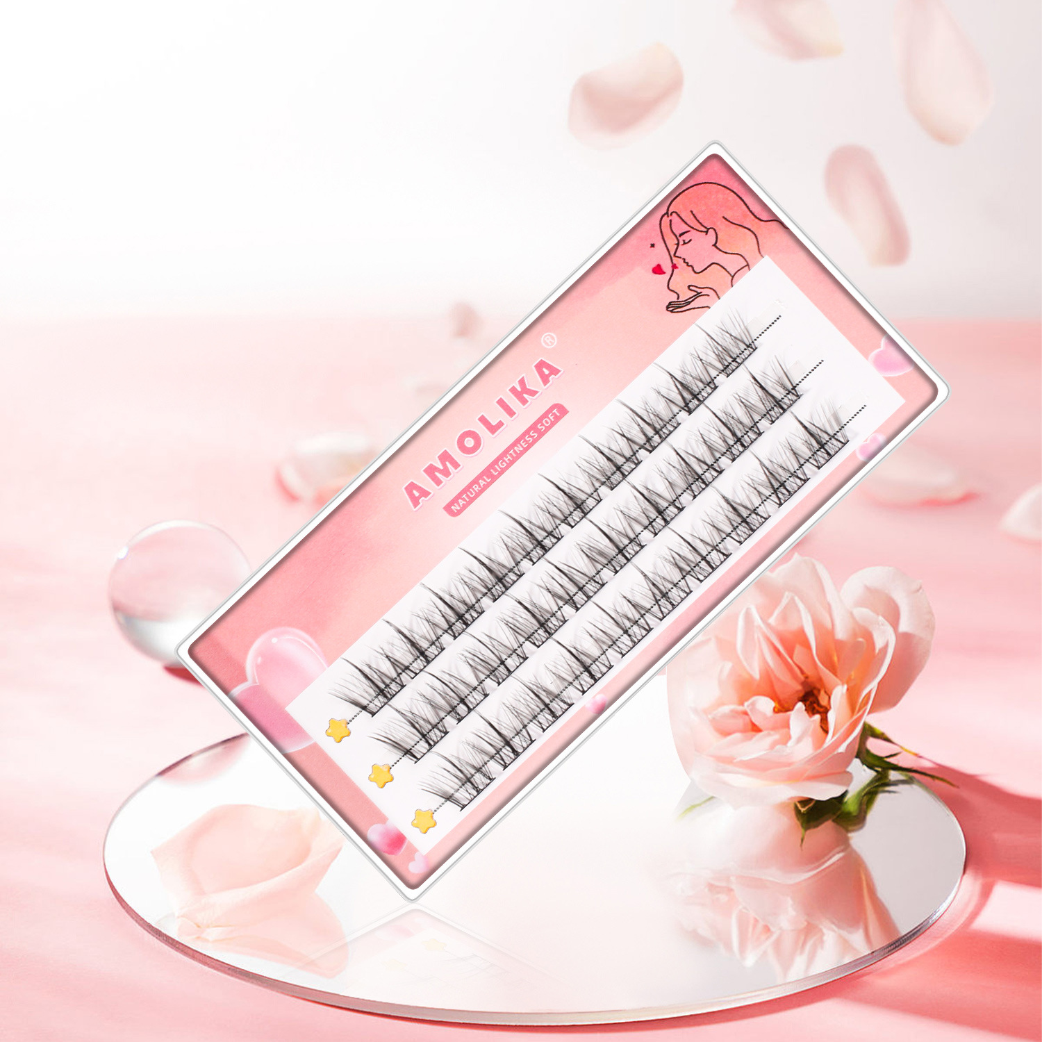 3D DIY Cluster Eyelashes Eyelash Extension Sun Flower Black Line ...