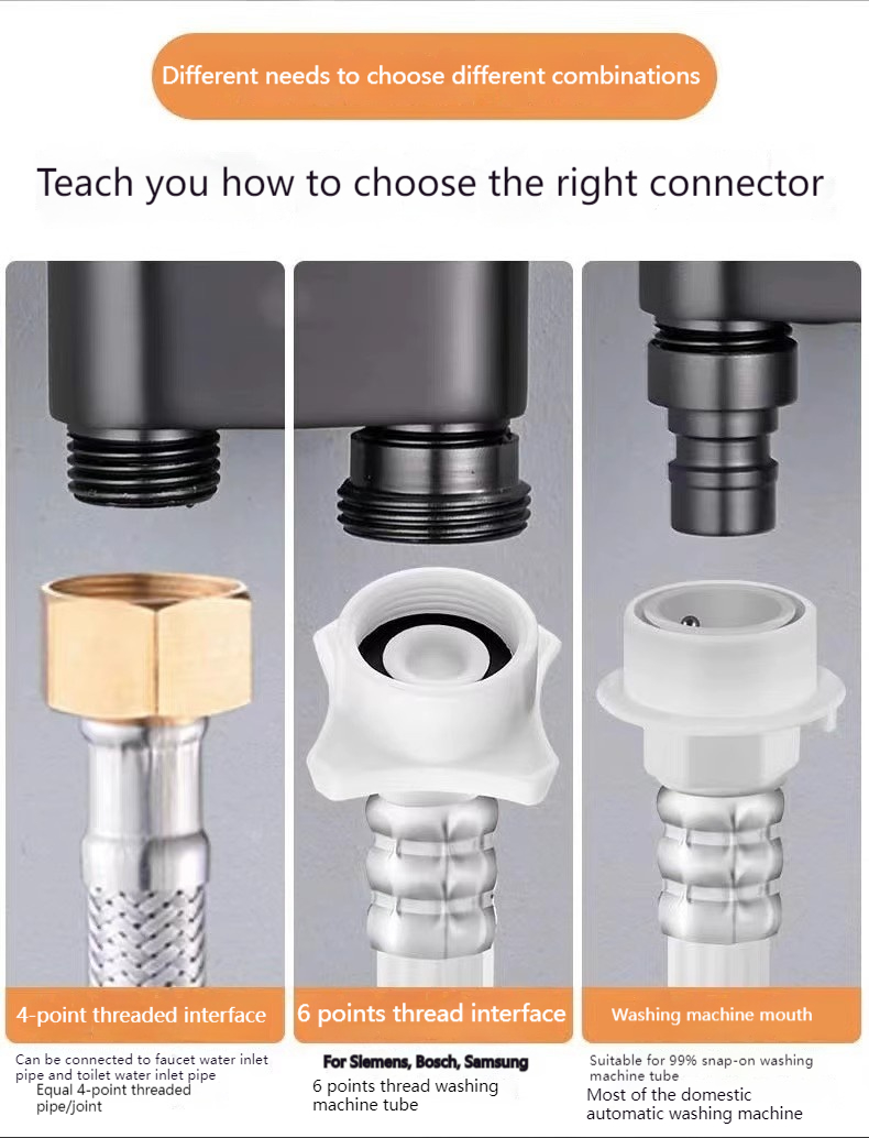 1 in 2 Out Faucet Dual Control Valve with Bidet Washing Machine Tap Two ...