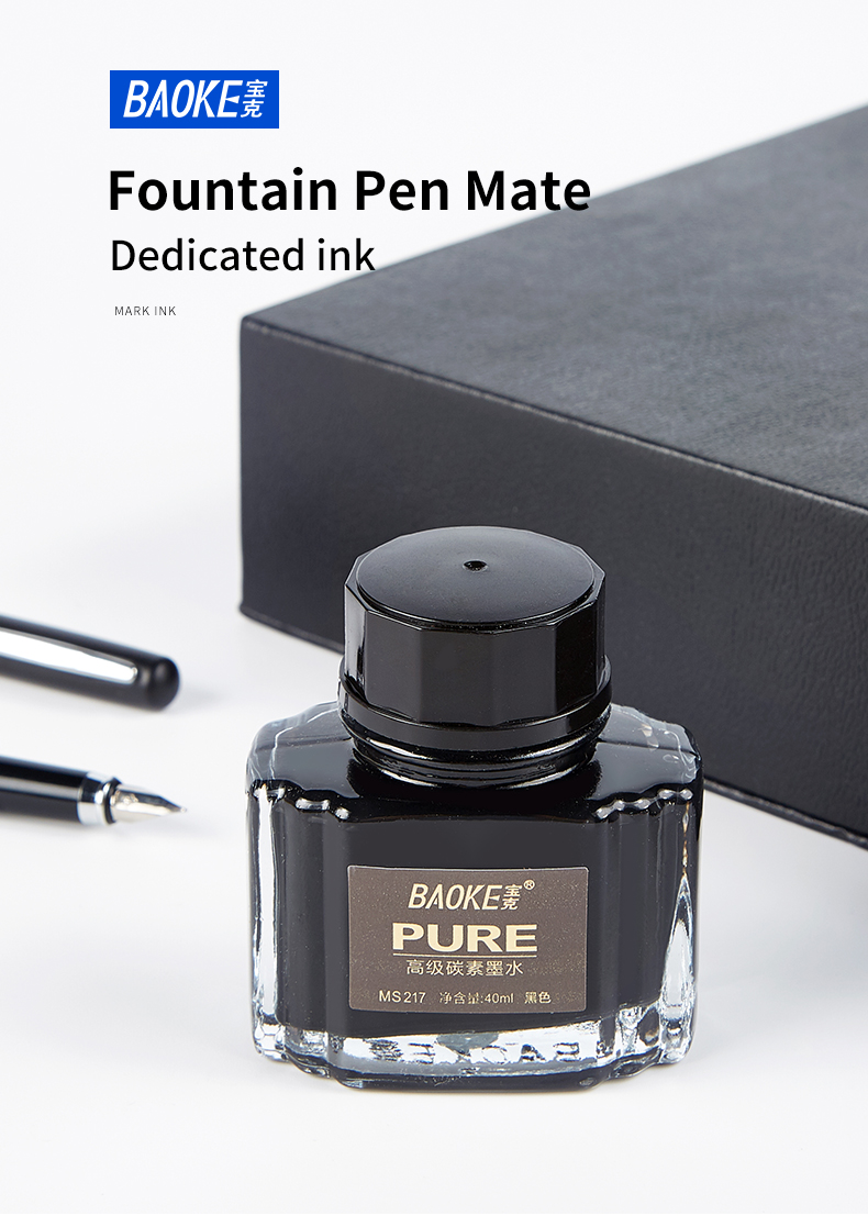 BAOKE Carbon Fountain Pen Ink Black Ink 40ml MS217 | Shopee Philippines