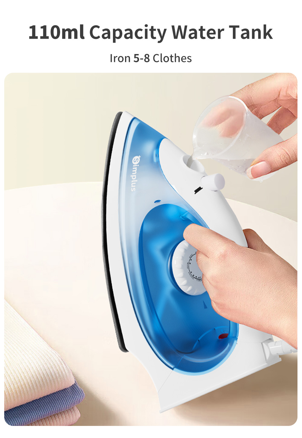 Simplus 2 in 1 Dry & Steam Iron 1300W Garment Steamer Flat Iron ...