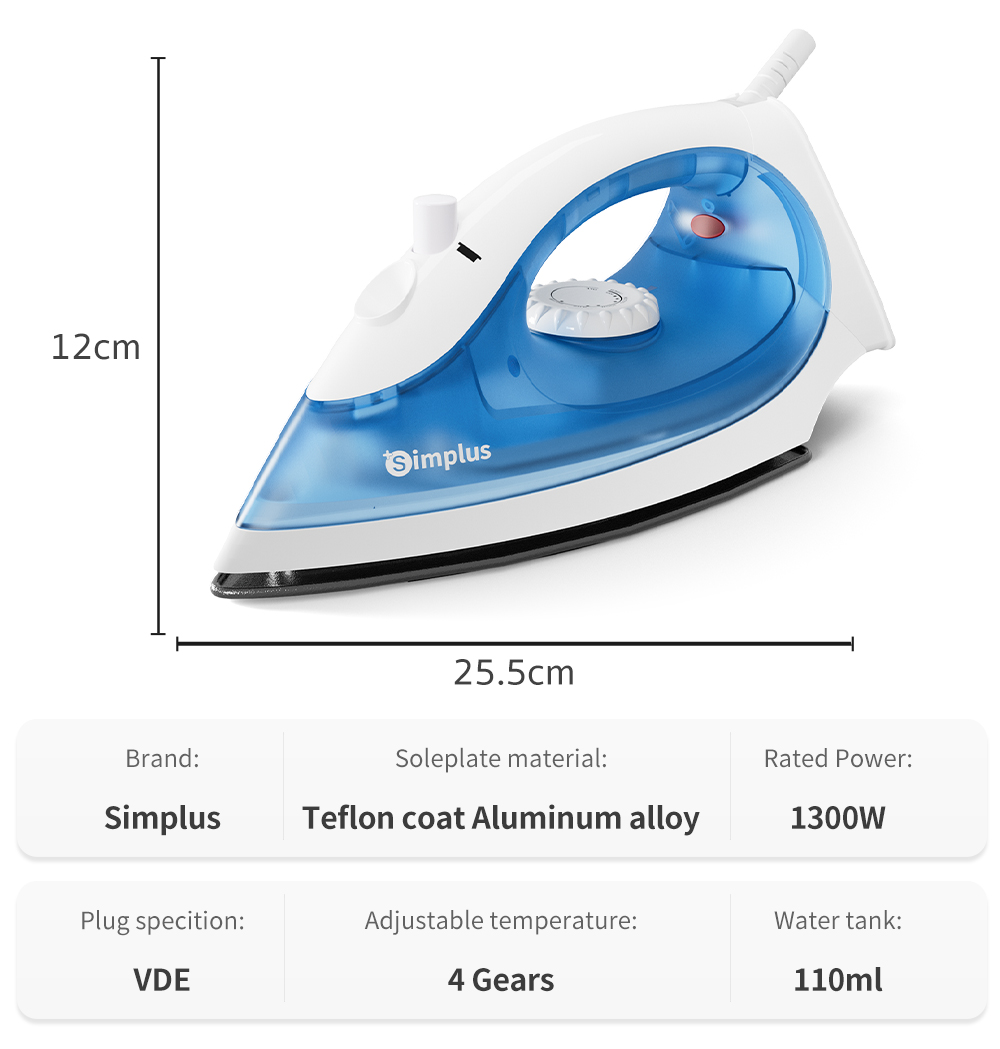 Simplus 2 in 1 Dry & Steam Iron 1300W Garment Steamer Flat Iron ...