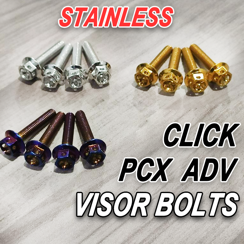 4Pcs STAINLESS VISOR BOLT For HONDA ADV150/160 Click125i 150i 160i PCX ...