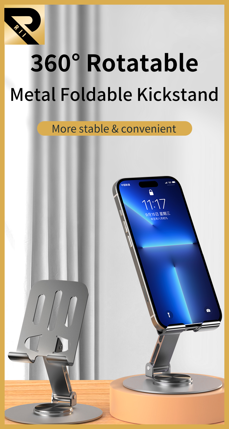 RII Metal Mobile Phone Stand 360 Degrees Rotating Multi-functional ...