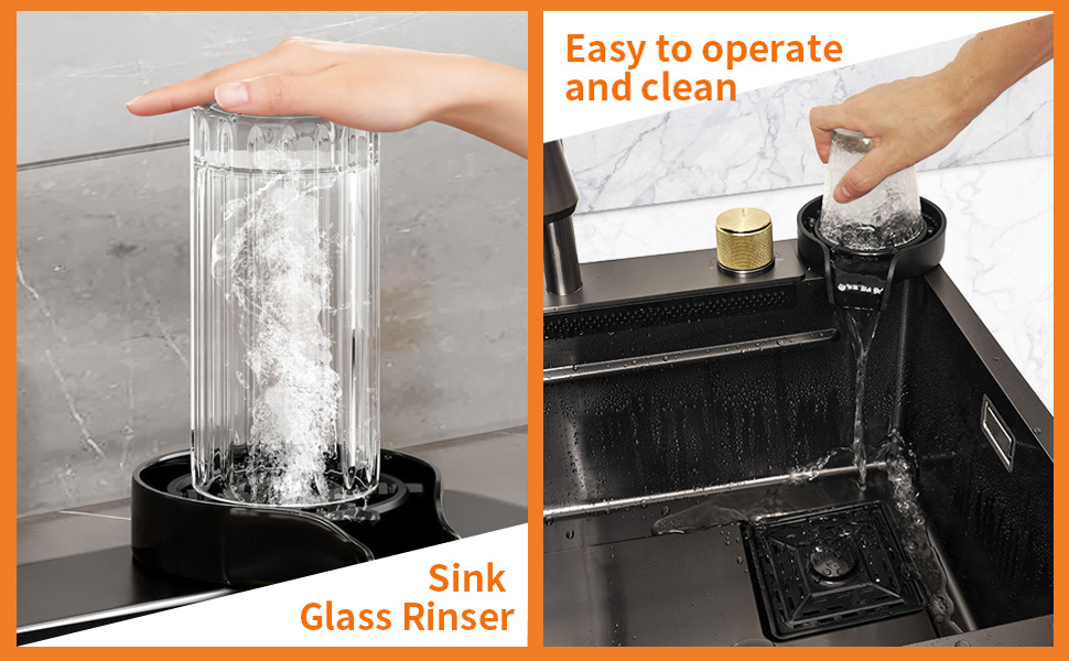 on hand! kitchen sink SUS304 stainless steel sink with waterfall pull ...