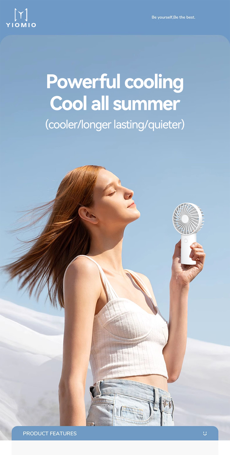 【Clearance price】YIOMIO Mini Fan Rechargeable Portable Desktop Fan 3 ...