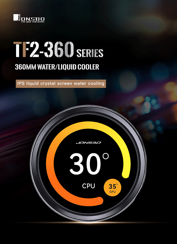 Jonsbo TF2-360SC CPU Aio Cooler 2.1 Inch IPS LED LCD Screen Video Photo ...