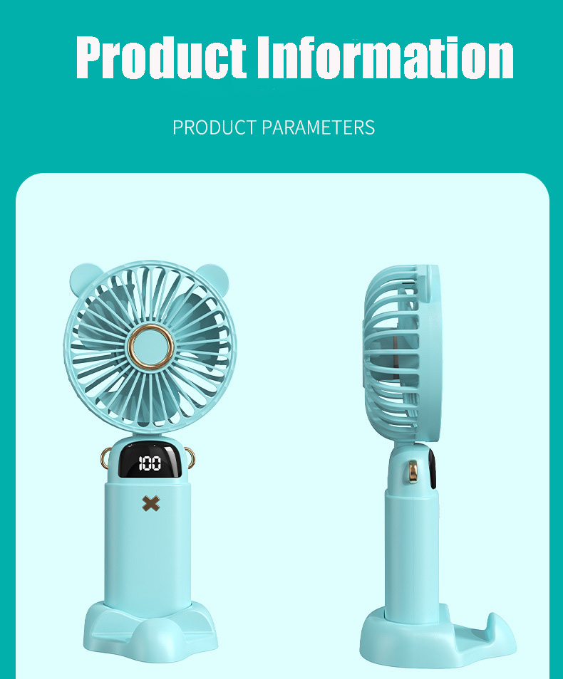 Mini 5-speed small fan student travel cartoon electric fan handheld ...