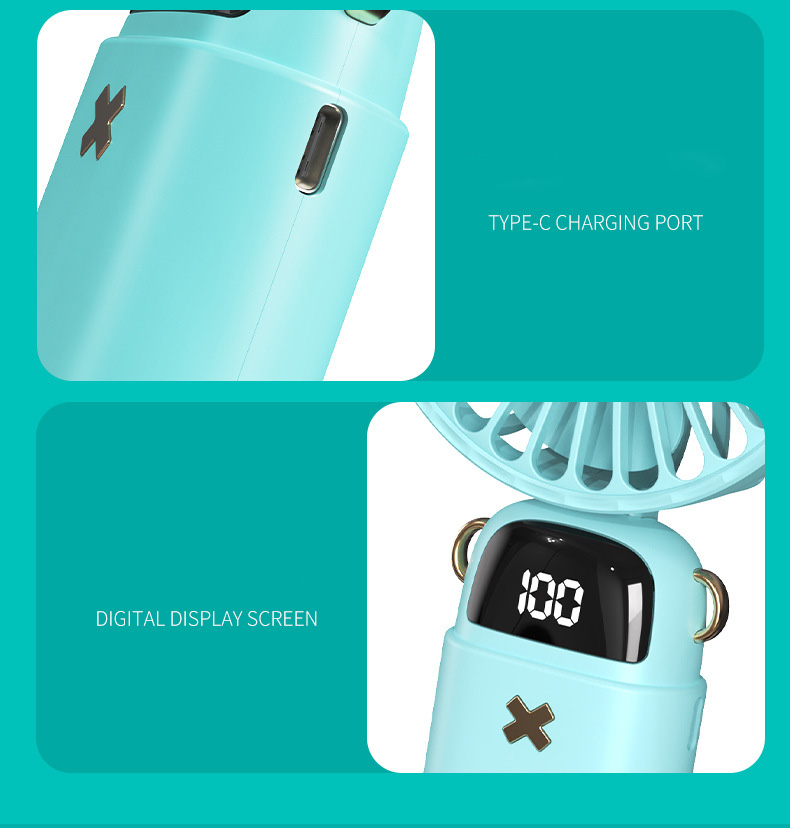 Mini 5-speed small fan student travel cartoon electric fan handheld ...