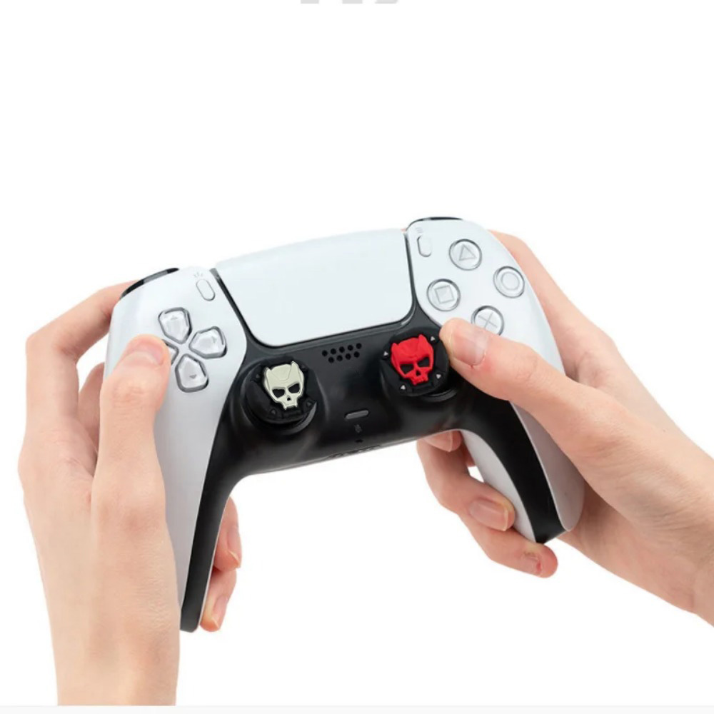 4Pcs Skull Silicone Thumb Stick Grip Cap Joystick Cover For PS5 & PS5 ...