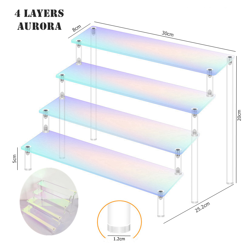 3/4/5 Layers Acrylic Display Rack Figurine Stand Colorful Figurine Nail ...
