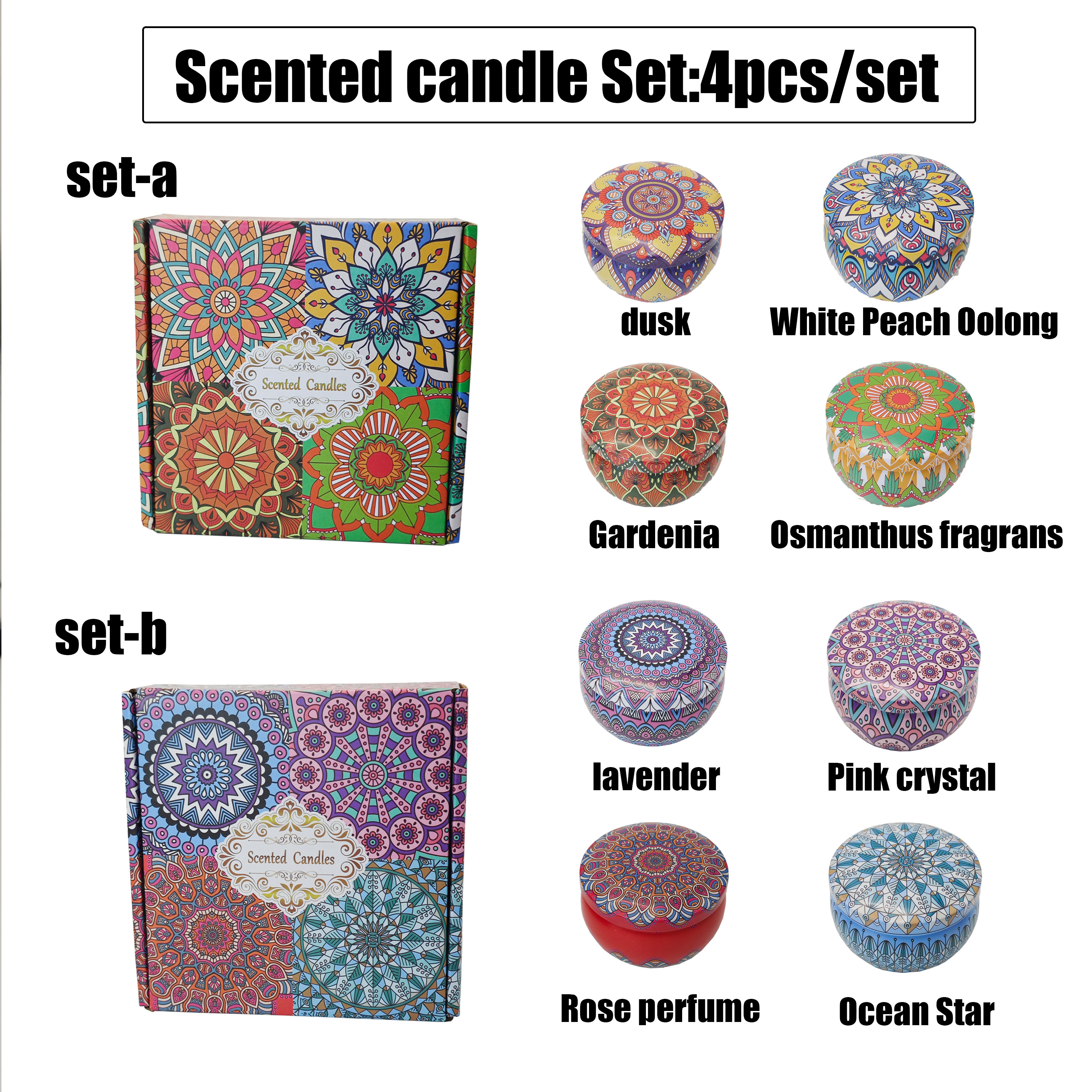 Scented Candle Set christmas gift Wedding Candle 4 In 1 Souvenir Home ...