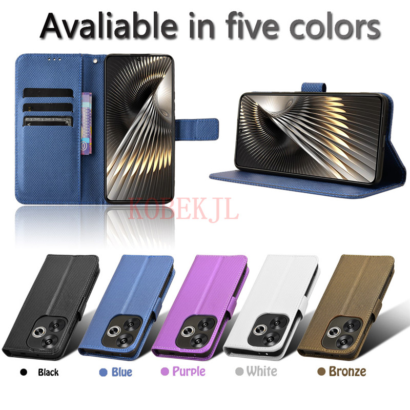 Poco F6 Pro Case Flip Diamond Magnetic Phone Card Slot Stand Case ...
