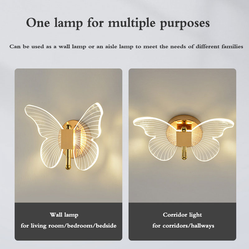 【Warranty】 Butterfly LED Pendant Light 6W Tricolor Butterfly Wall Light ...