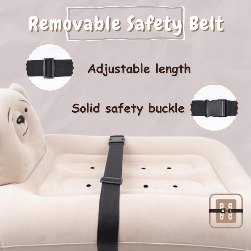 Inflatable Baby Car Bed Portable Toddler Travel Air Bed Reusable ...