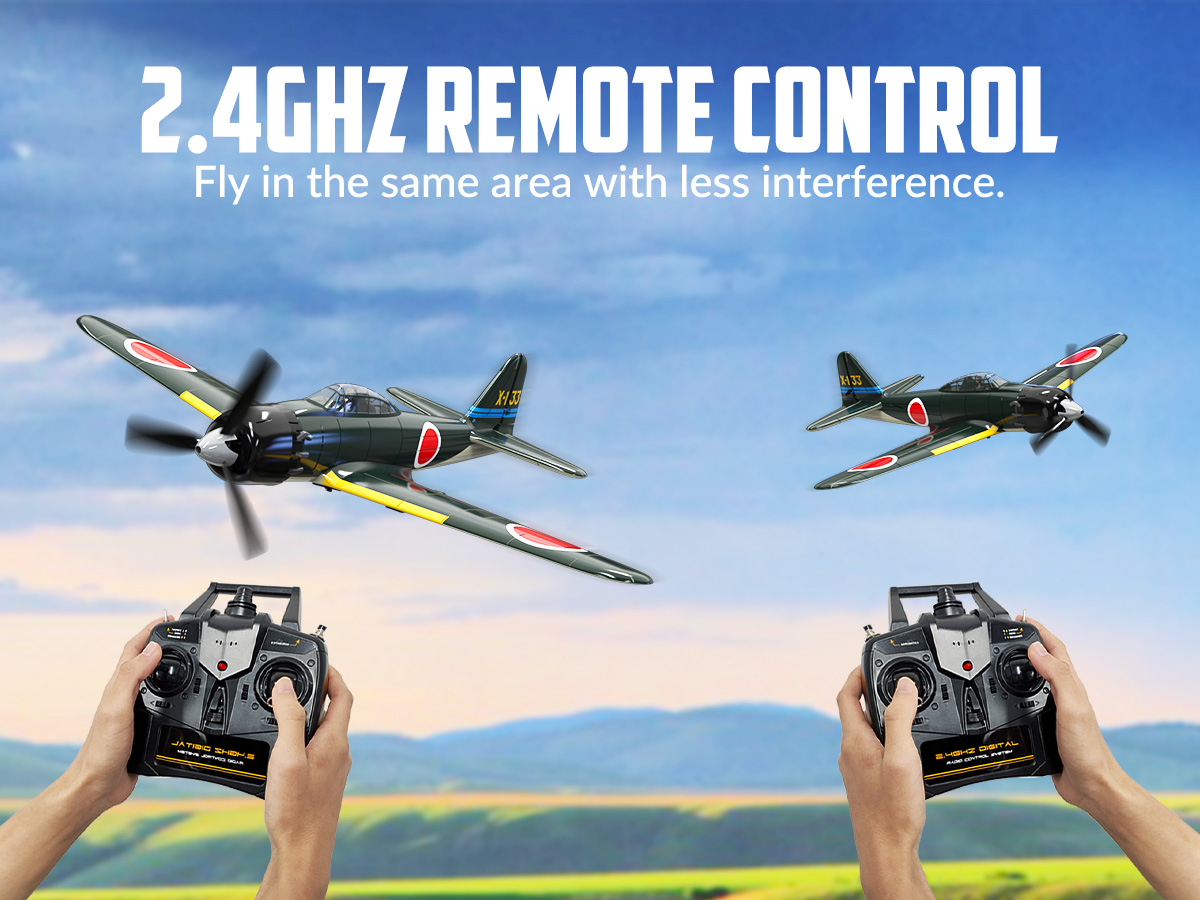 VOLANTEXRC RC Plane A6M Zero Remote Aircraft EPP 400mm Wingspan 2.4G 6 ...