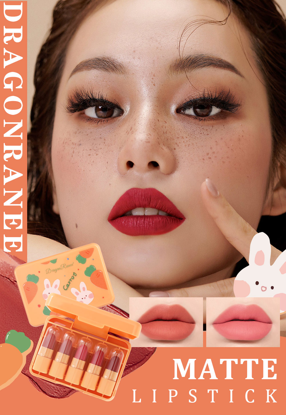 Five-piece Set Box Mini Small Lipstick Lip Gloss Cute Easy to Carry Non ...