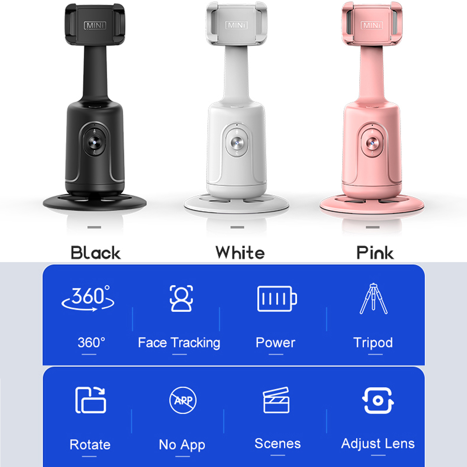 P01 AI Smart Gimbal 360° Auto Face Tracking rotation holder Phone Holder For smartphone video ...