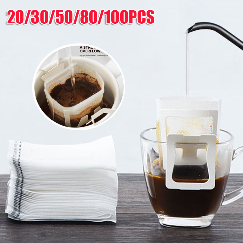 20/30/50/80/100pcs Drip Coffee Filter Bag Hanging Ear Style Filters ...
