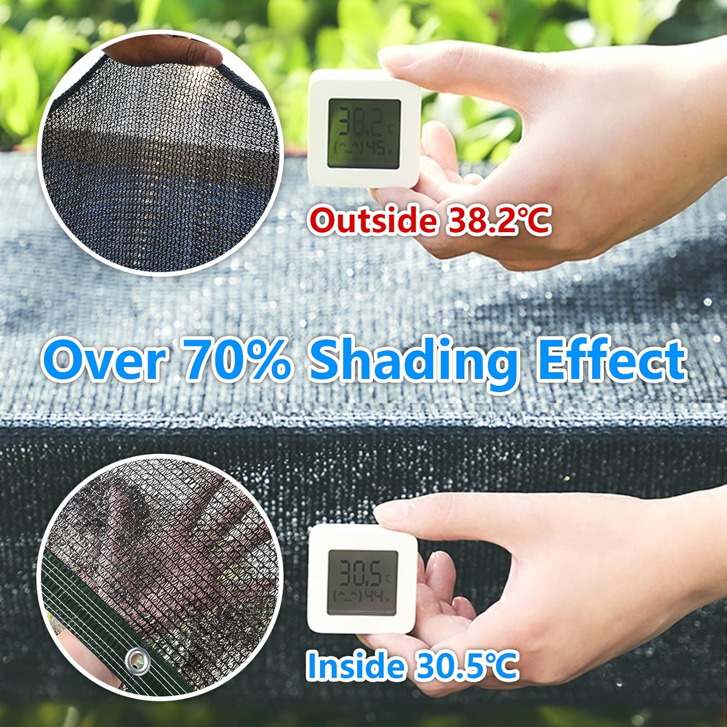 IMUTO Anti UV 90% Sun Shade Net Black And Brown Outdoor Garden Net Farm ...