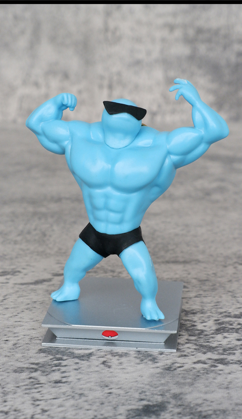 11cm Anime Pokemon Figure Muscular Man Pikachu Bulbasaur Charmander ...