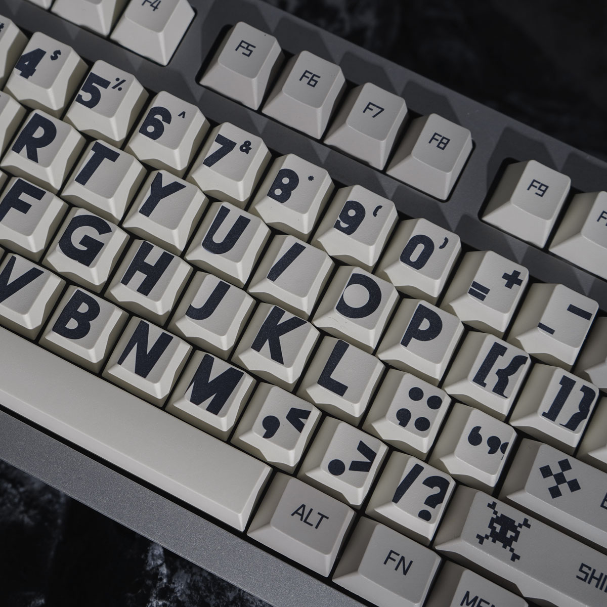 PBT Keycaps - Black Large Font Keycaps 142Keys/Set Cherry Profile ...