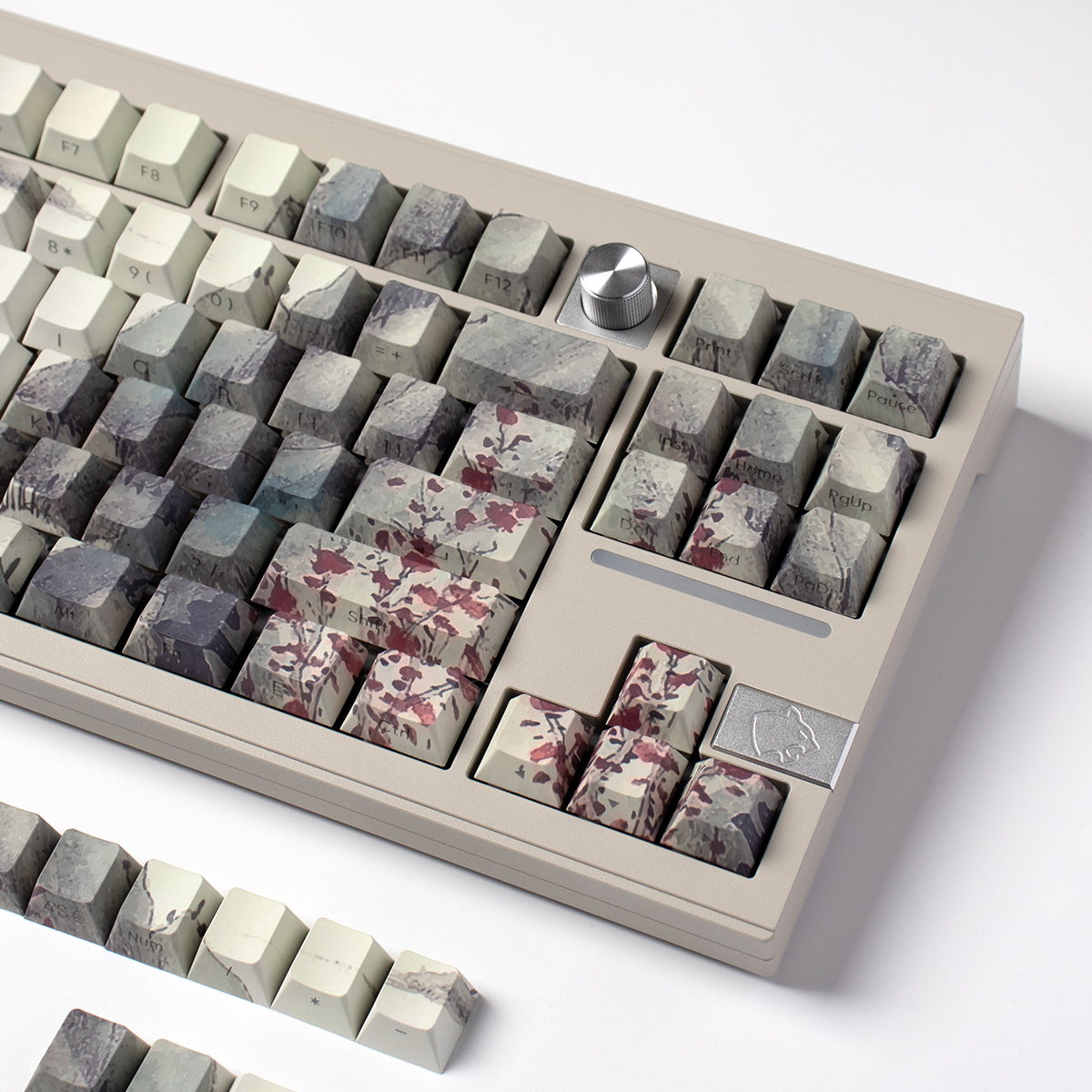 PBT Keycaps Ink Wash Painting 135Keys/Set Translucency Cherry Profile ...