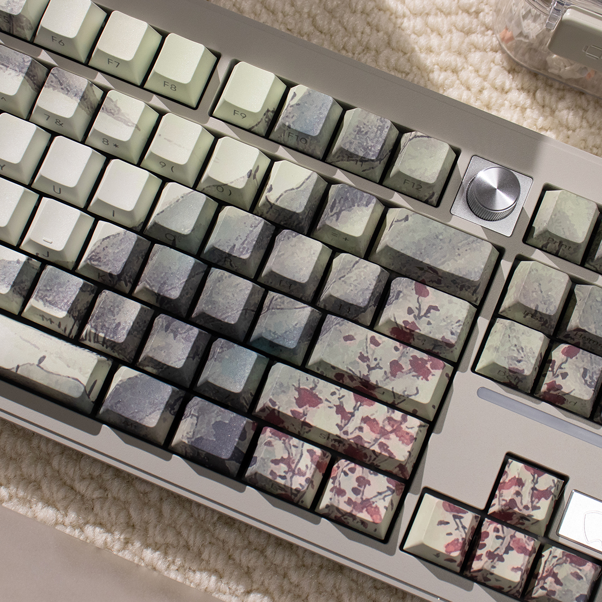 PBT Keycaps Ink Wash Painting 135Keys/Set Translucency Cherry Profile ...