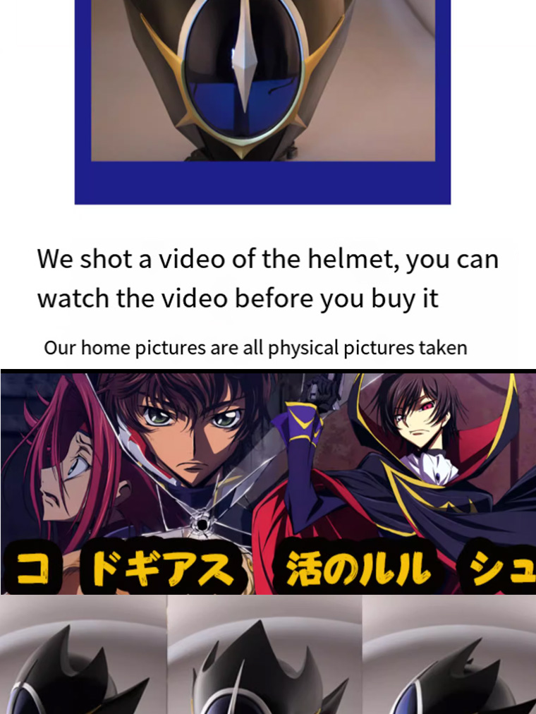 Code Geass Rebellious Lelouch Lelouch Helmet cosplay Helmet | Shopee ...