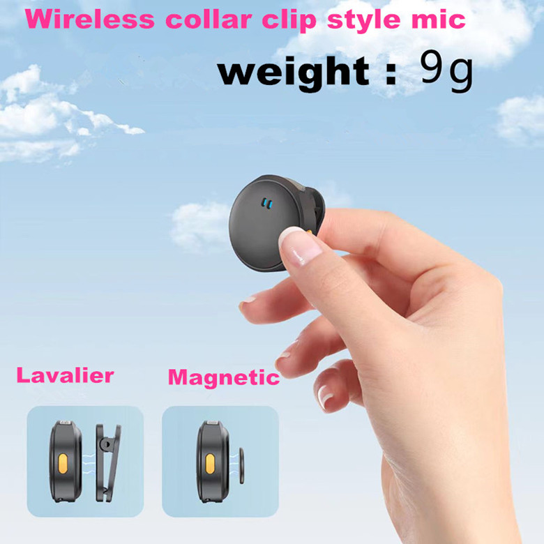 Wireless Lapel Microphone Magnetic Mic with Charging Box for Cellphone ...