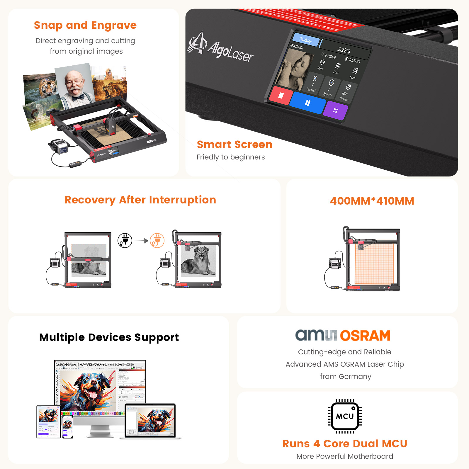 Local Stock ️AlgoLaser Alpha MK2 20W Laser Engraver Machine 3.5 ...