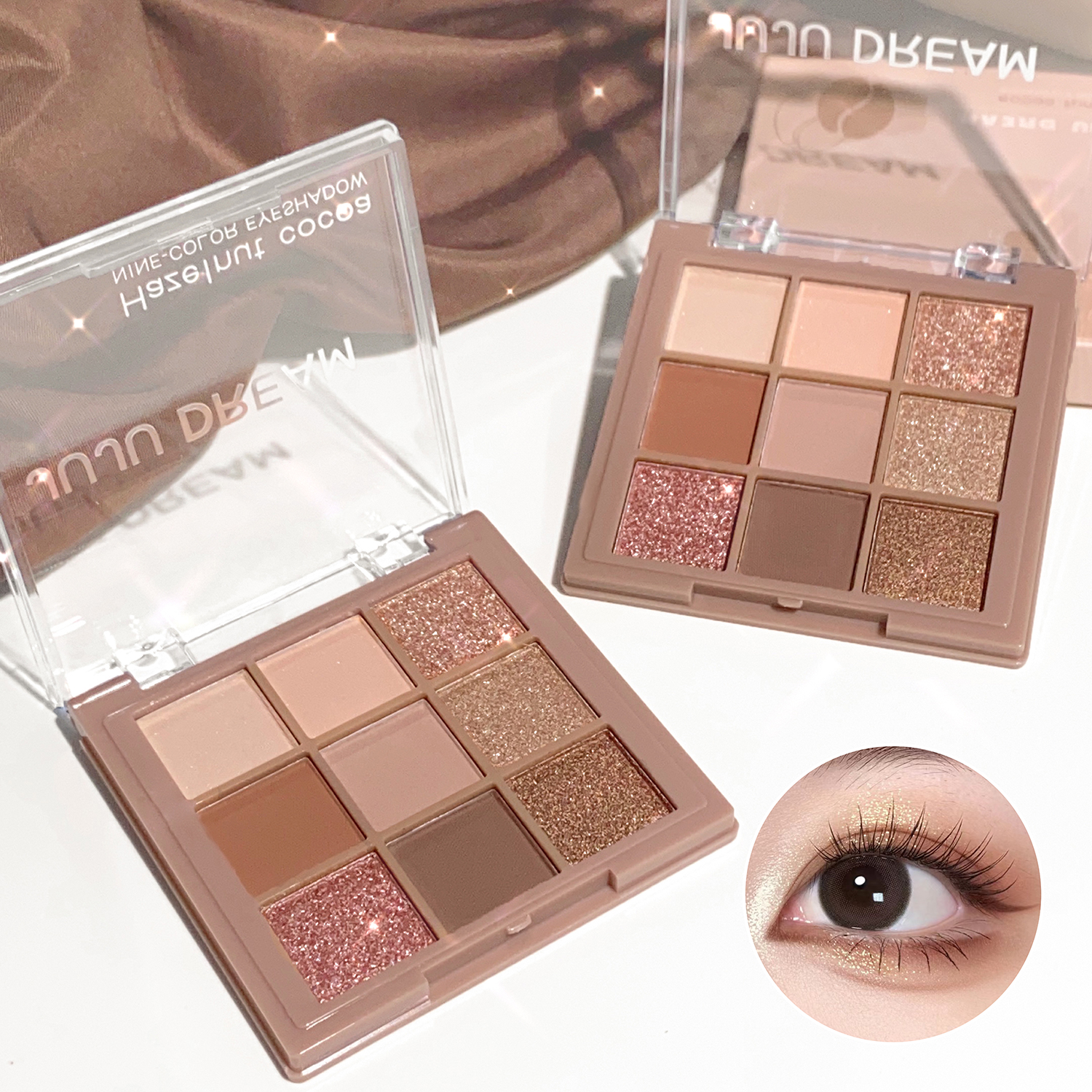 9-Color Eyeshadow Palette - Matte/Shimmer, Hazelnut Cocoa Tones Makeup ...