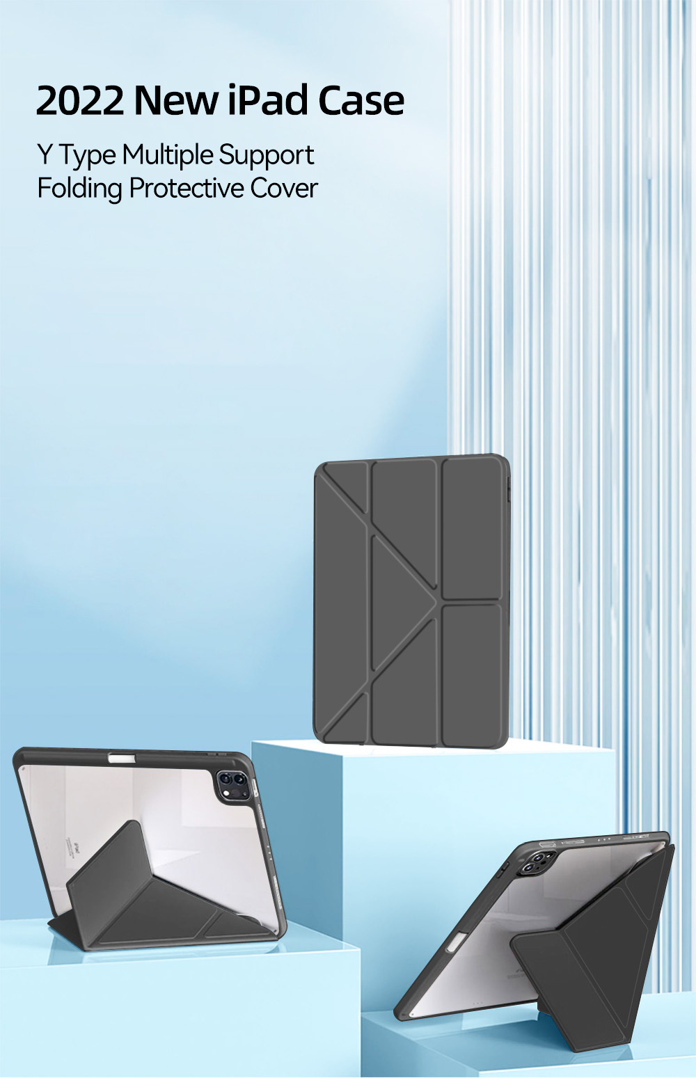 Multi Folding Tablet Case for iPad 11th A16 Air 6th Gen 11'' M2 Pro 13 ...