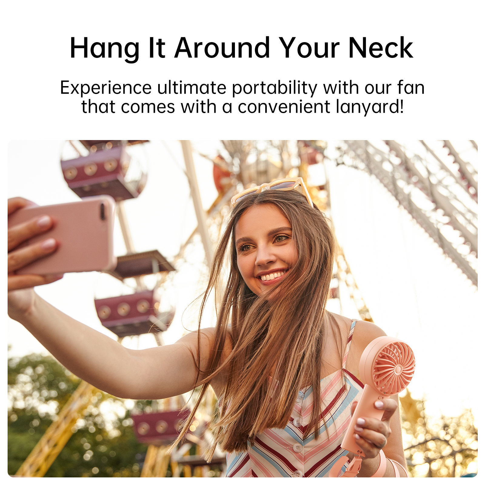 JISULIFE Handheld Fan Life4 Rechargeable Long Battery Life Portable ...