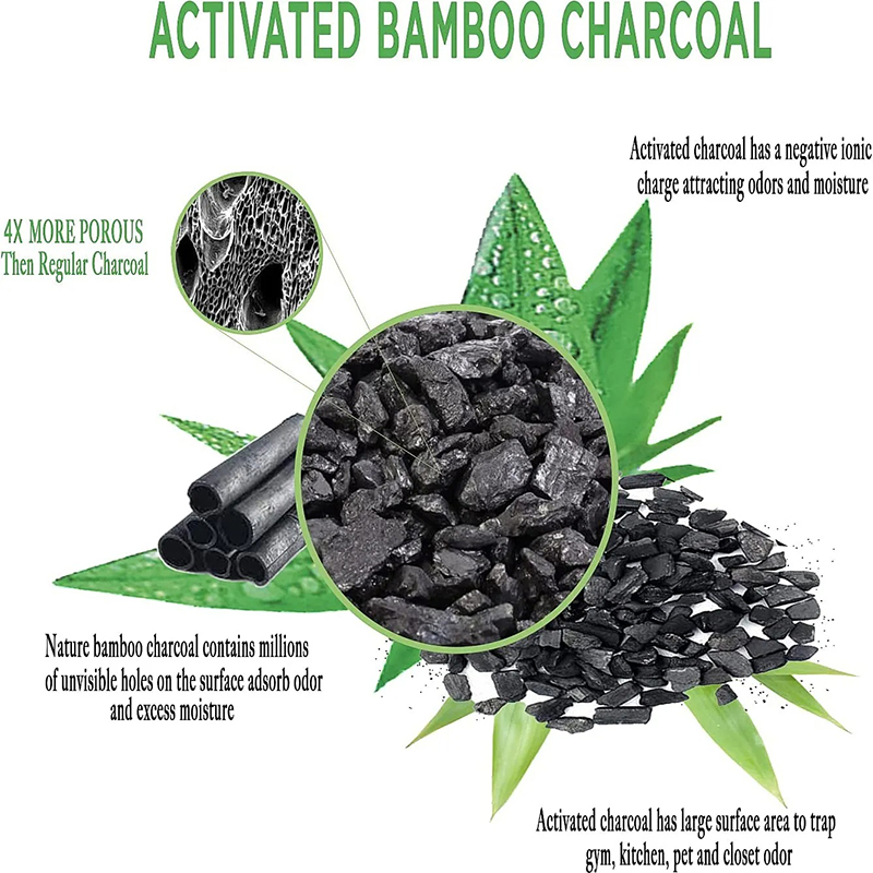 Activated Bamboo Charcoal Bag 500g Eliminates Odors Absorbs Moisture ...