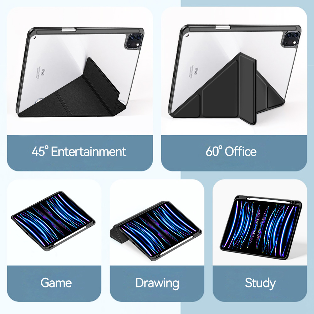 Multi Folding Tablet Case for iPad 11th A16 Air 6th Gen 11'' M2 Pro 13 ...