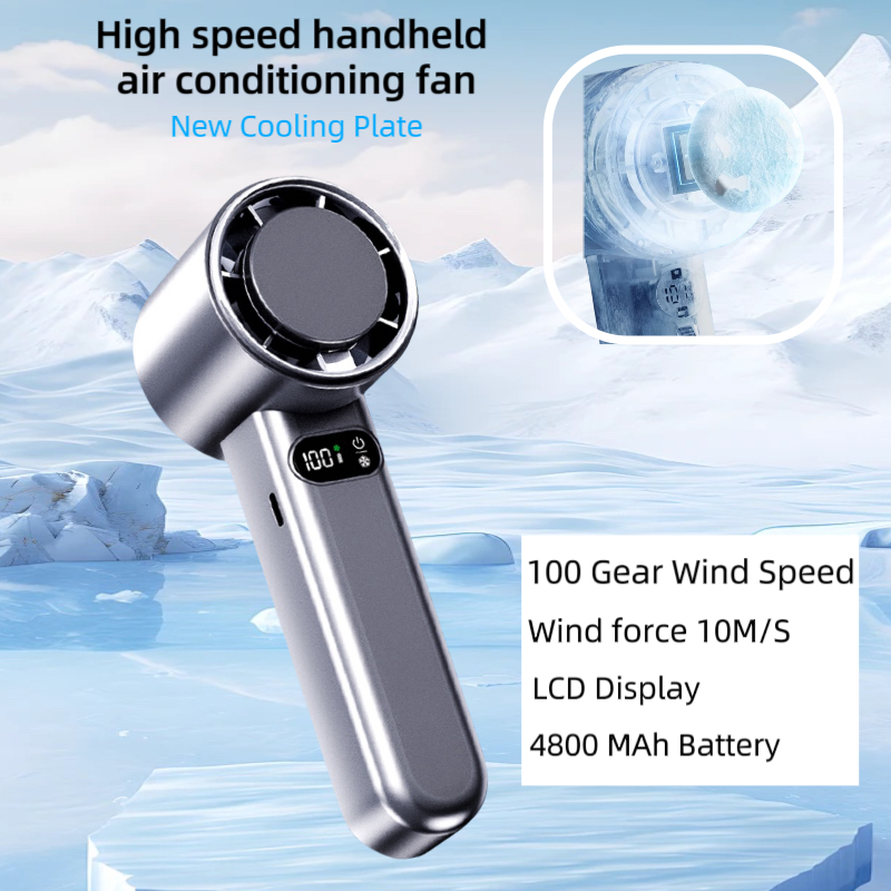 Jiditech High Speed Refrigeration Handheld Fan 4800mAh 100 Level Speed ...