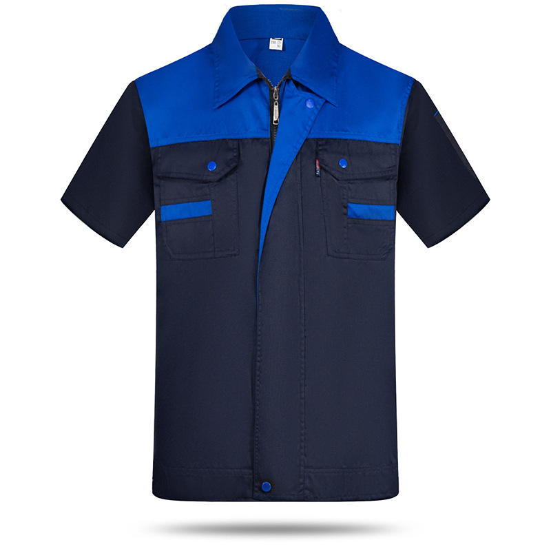 Men's Workshop Shirt Uniform Short Sleeve Zipper Factory Work Jacket ...