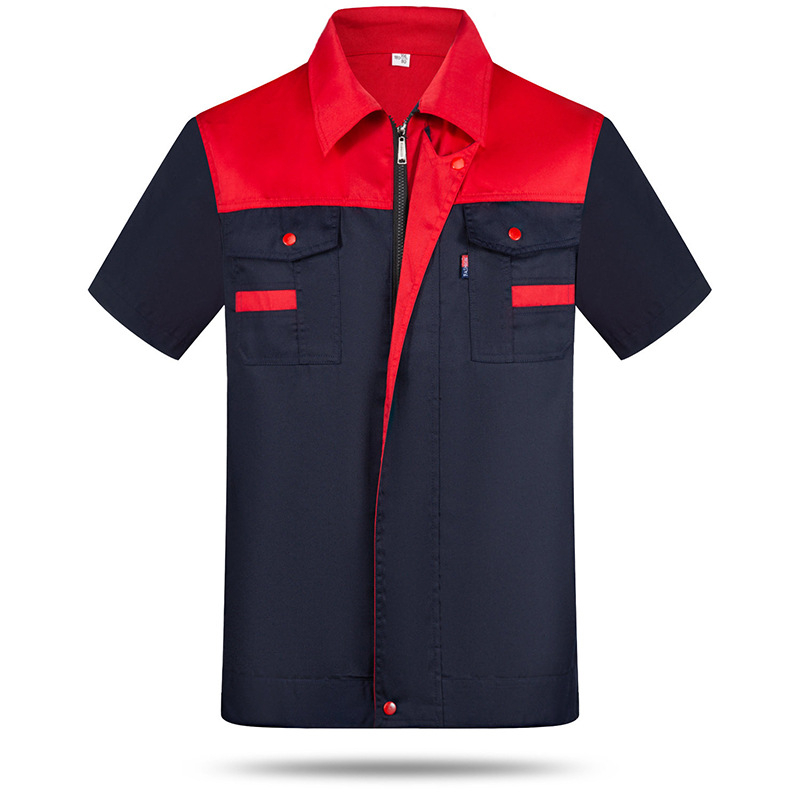 Men's Workshop Shirt Uniform Short Sleeve Zipper Factory Work Jacket ...