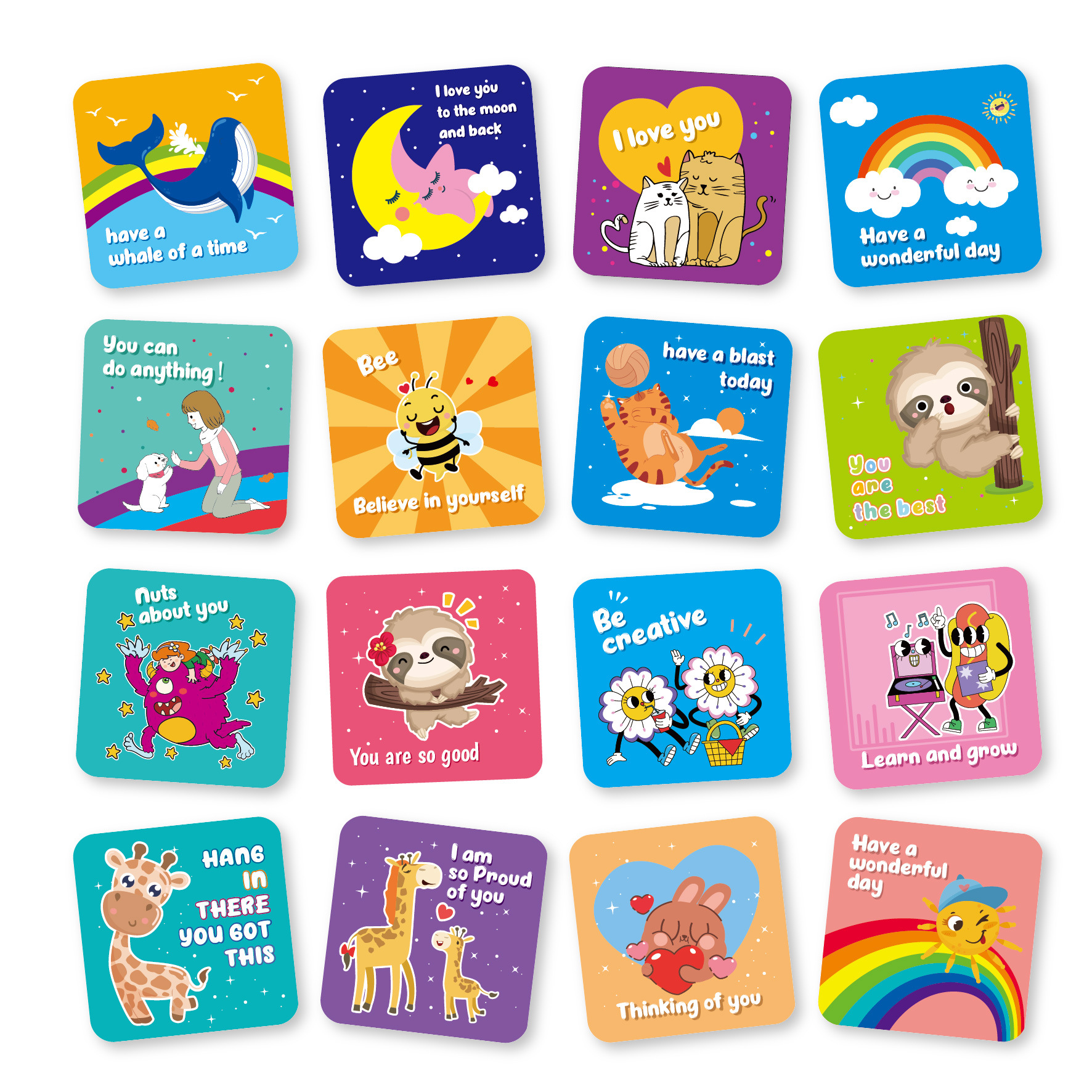 60 Pack Lunch Box Notes for Kids Motivational Lunchbox Notes ...