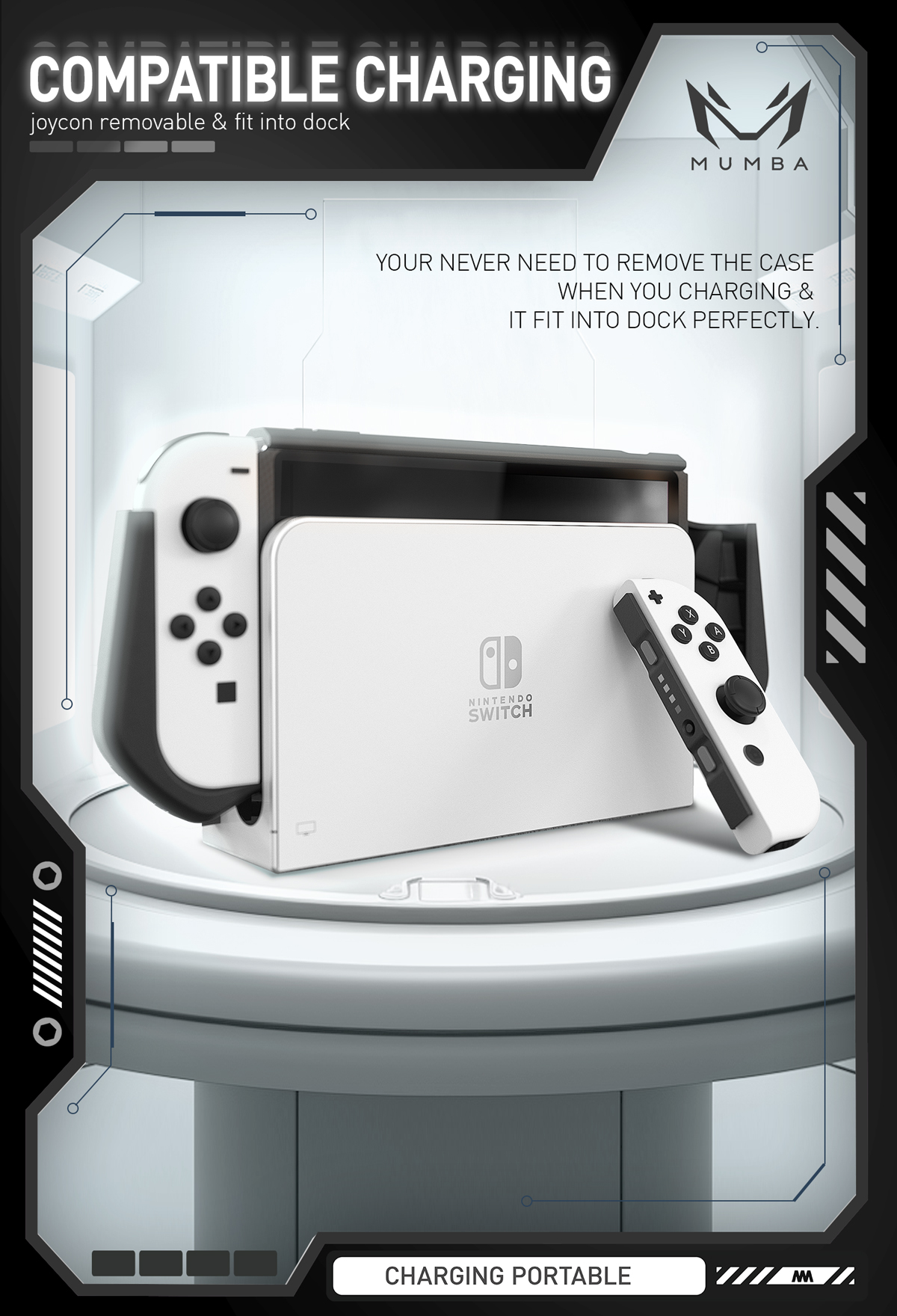 Mumba Blade For Nintendo Switch Oled Case Dockable TPU Grip Protective ...