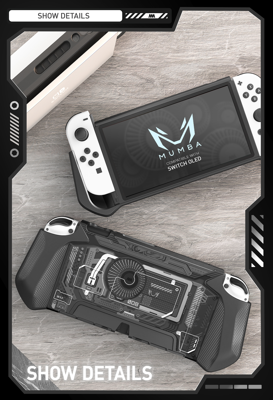 Mumba Blade For Nintendo Switch Oled Case Dockable TPU Grip Protective ...