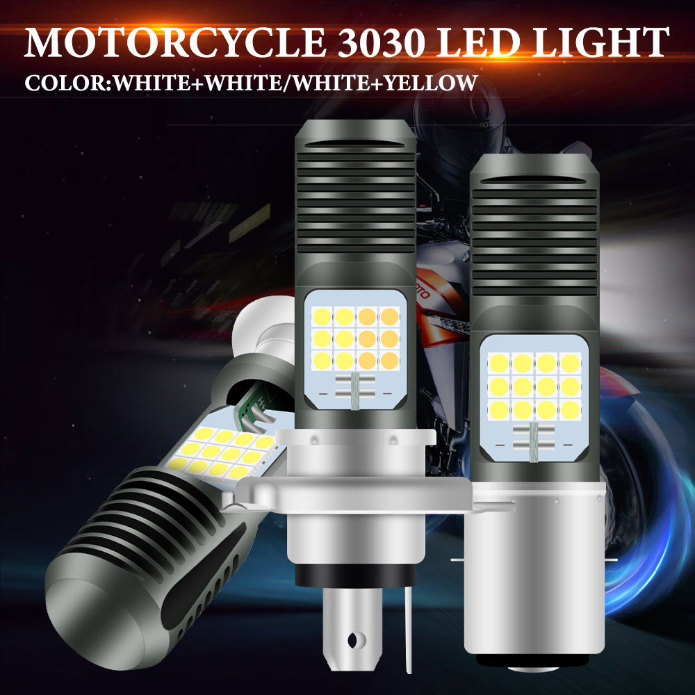 1pcs Led Motorcycle Headlight Bulbs P15D Two-color Hi Lo beam Motorbike ...