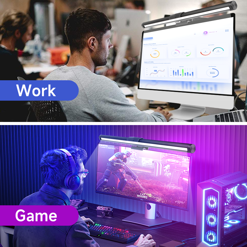 LED Monitor Light Bar Dimmable Desk Lamp Screen Hanging Light RGB ...