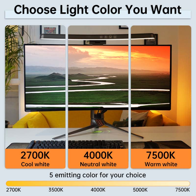 LED Monitor Light Bar Dimmable Desk Lamp Screen Hanging Light RGB ...